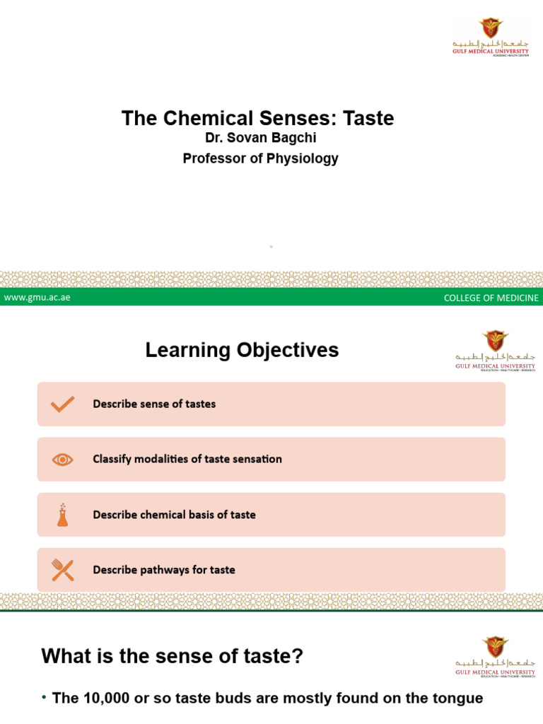 The Chemical Senses-Taste (1) | PDF | Taste | Tongue
