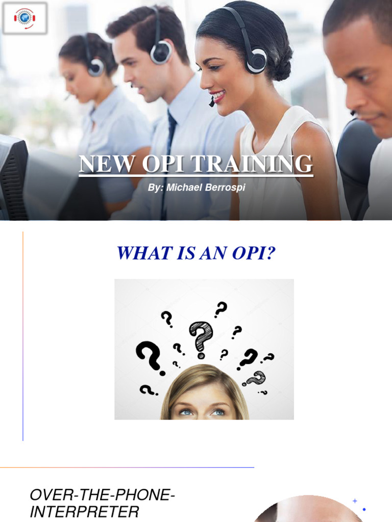 NEW OPI TRAINING PRESENTATION SPA Handout | PDF | Language Interpretation | Idiom