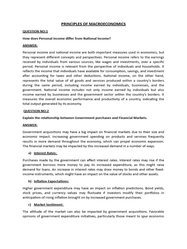 Principles of Macro Economics | PDF | Income | Interest Rates