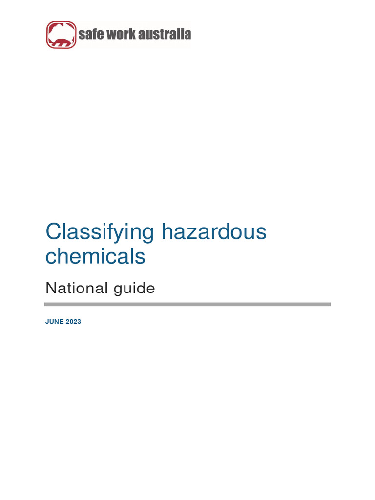 Classifying Hazardous Chemicals National Guide | PDF | Dangerous Goods ...