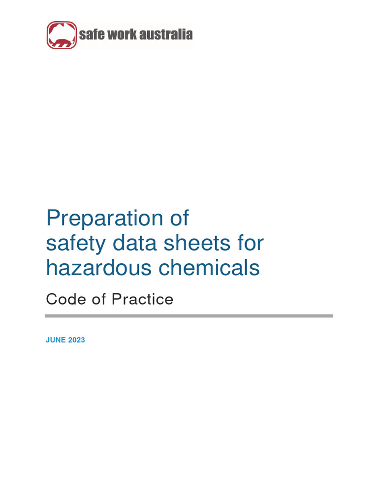 Model Code of Practice Preparation Safety Data Sheets For Hazardous ...