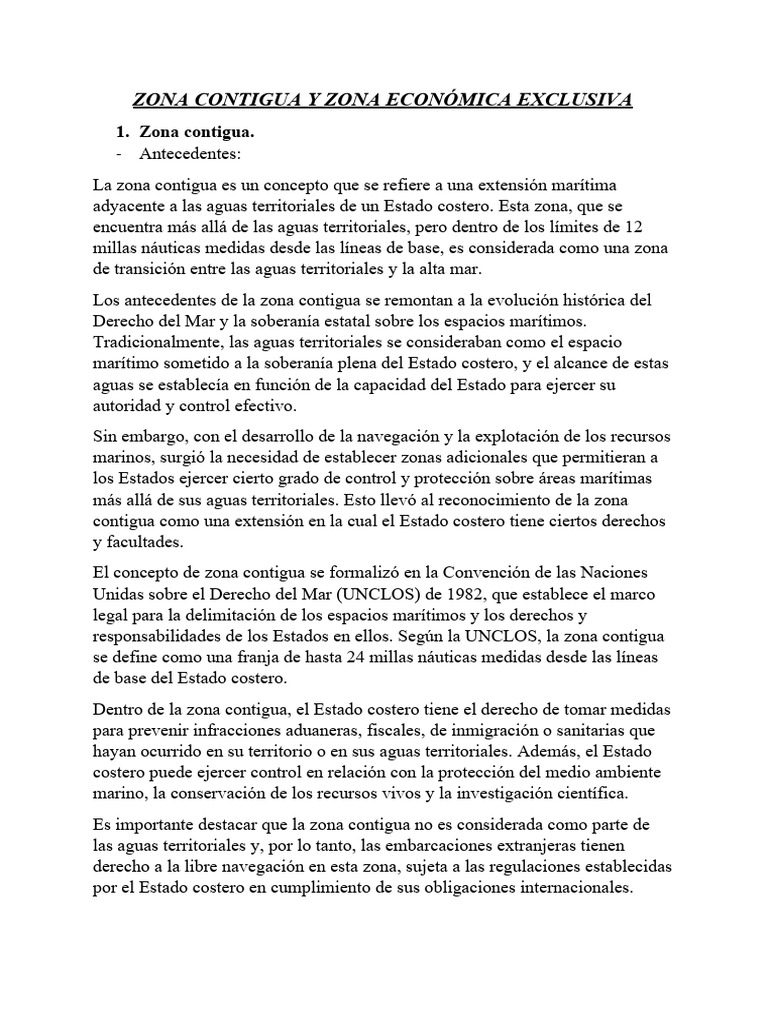 Zona Contigua y Económica Exclusiva | PDF | Zona económica exclusiva ...