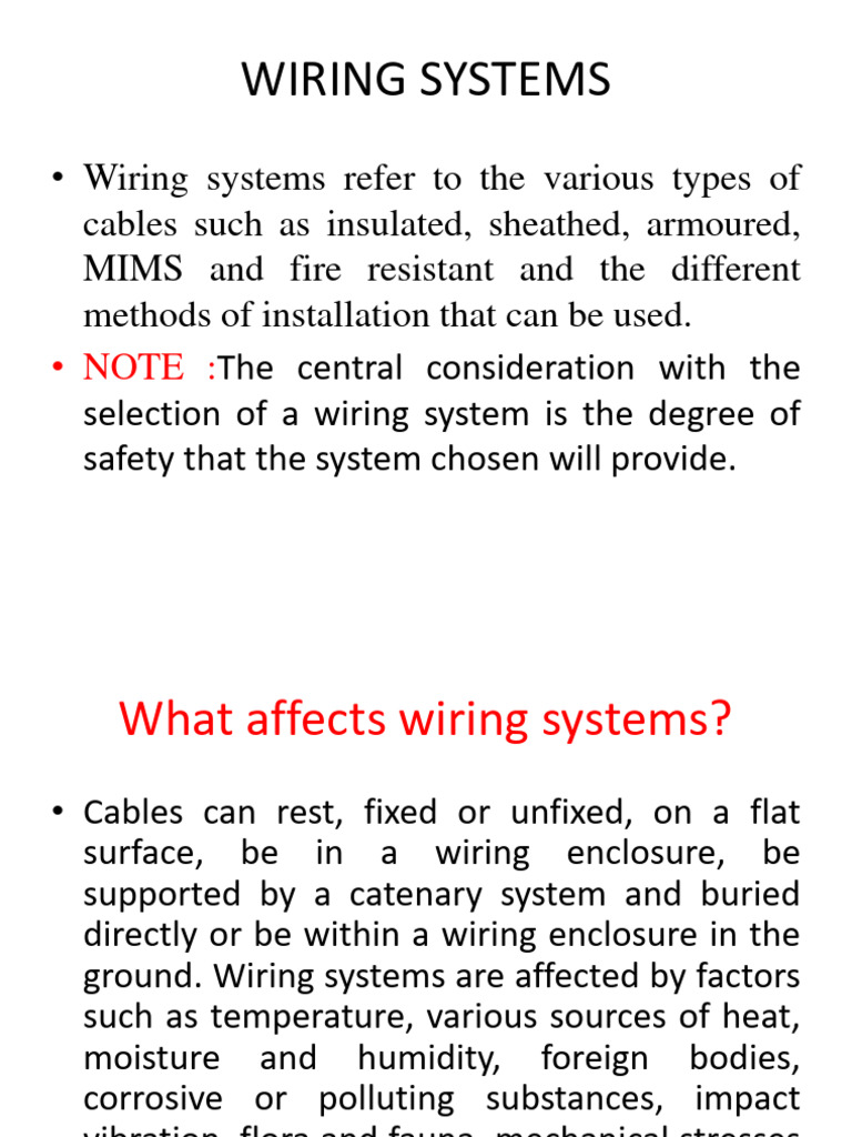 WIRING SYSTEMS | PDF | Electrical Wiring | Manufactured Goods