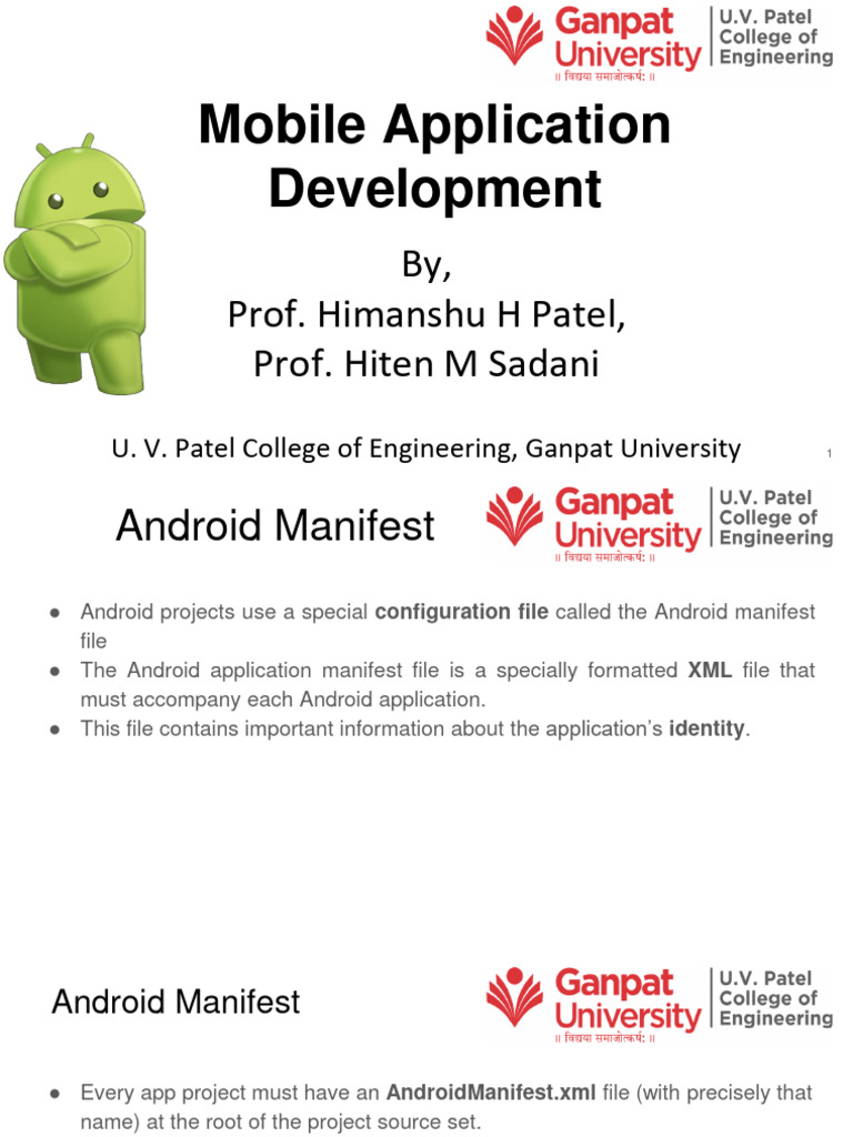 3 Androidmanifest Unit-4 | PDF | Application Software | Android (Operating System)
