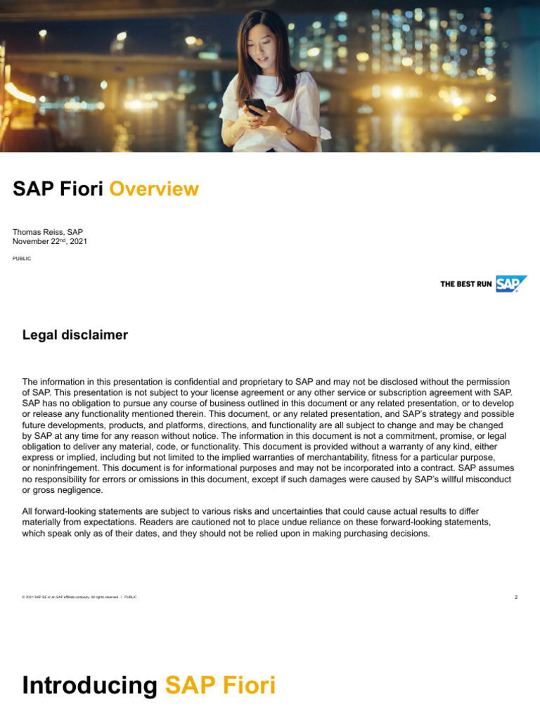 SAP Fiori - An Introduction (Unbox S4H) 2021-11-22 | PDF | Mobile App | Cloud Computing