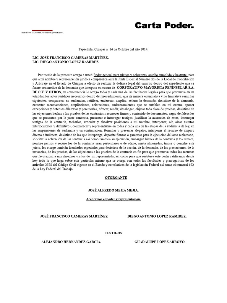 carata poder Abarrotes Willys | PDF | Justicia | Crimen y violencia