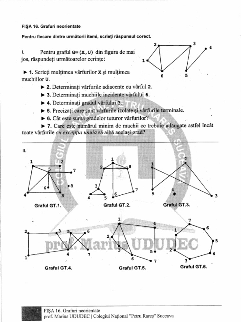 Fisa 16 Grafuri Neorientate 1 | PDF