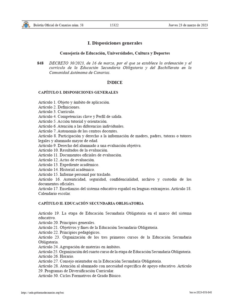 I. Disposiciones Generales | PDF