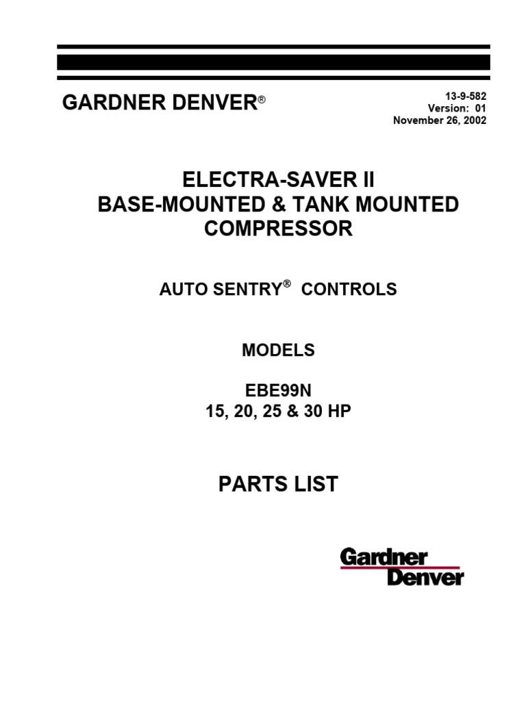 Gardner Denver EBE99 N | PDF | Valve | Reliability Engineering