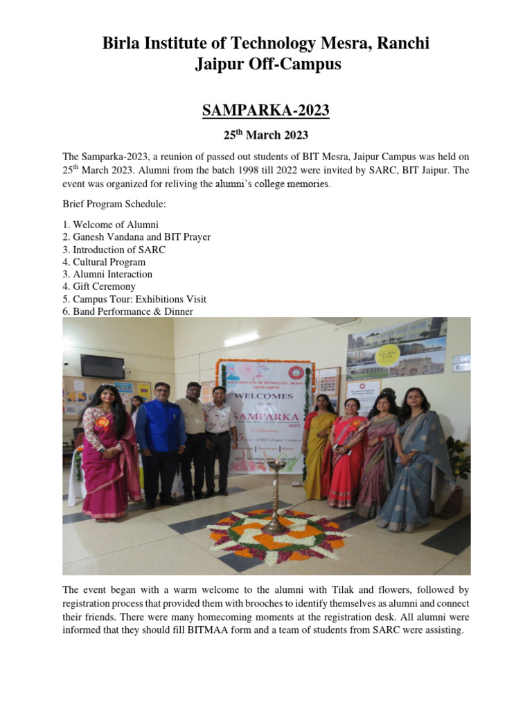 SAMPARKA-2023 Report | PDF