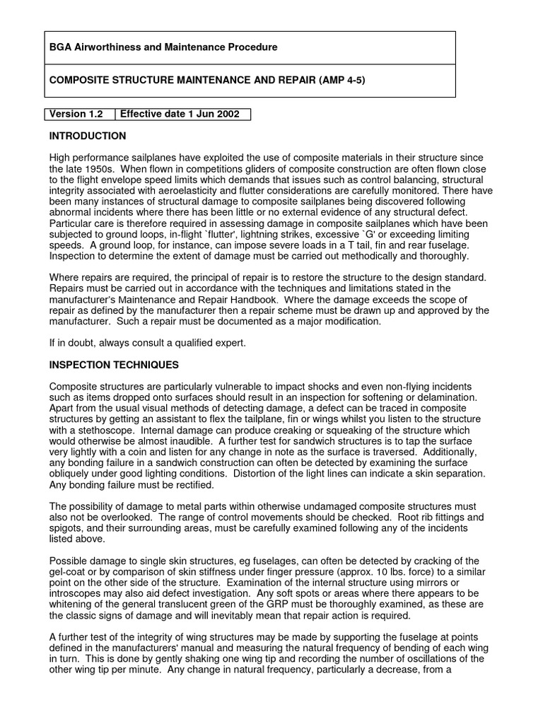 Composite Structure Maintenance and Repair AMP 4 5 | PDF | Composite ...