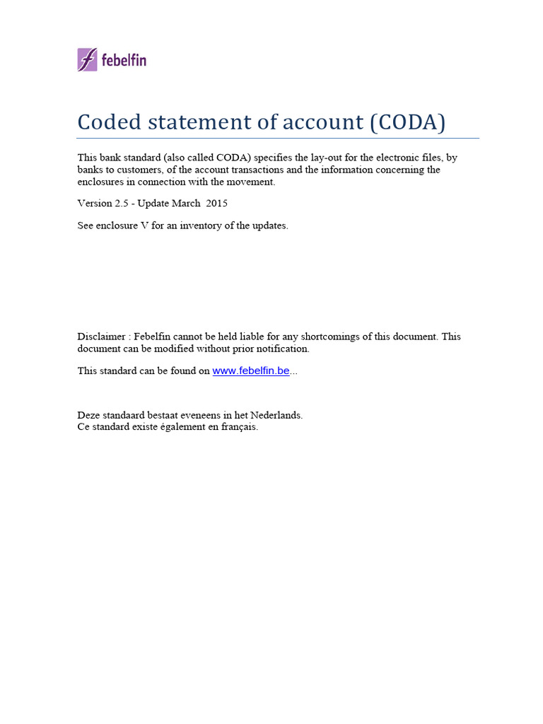 CODA Guide for Bank Clients | PDF | Cheque | Credit Card