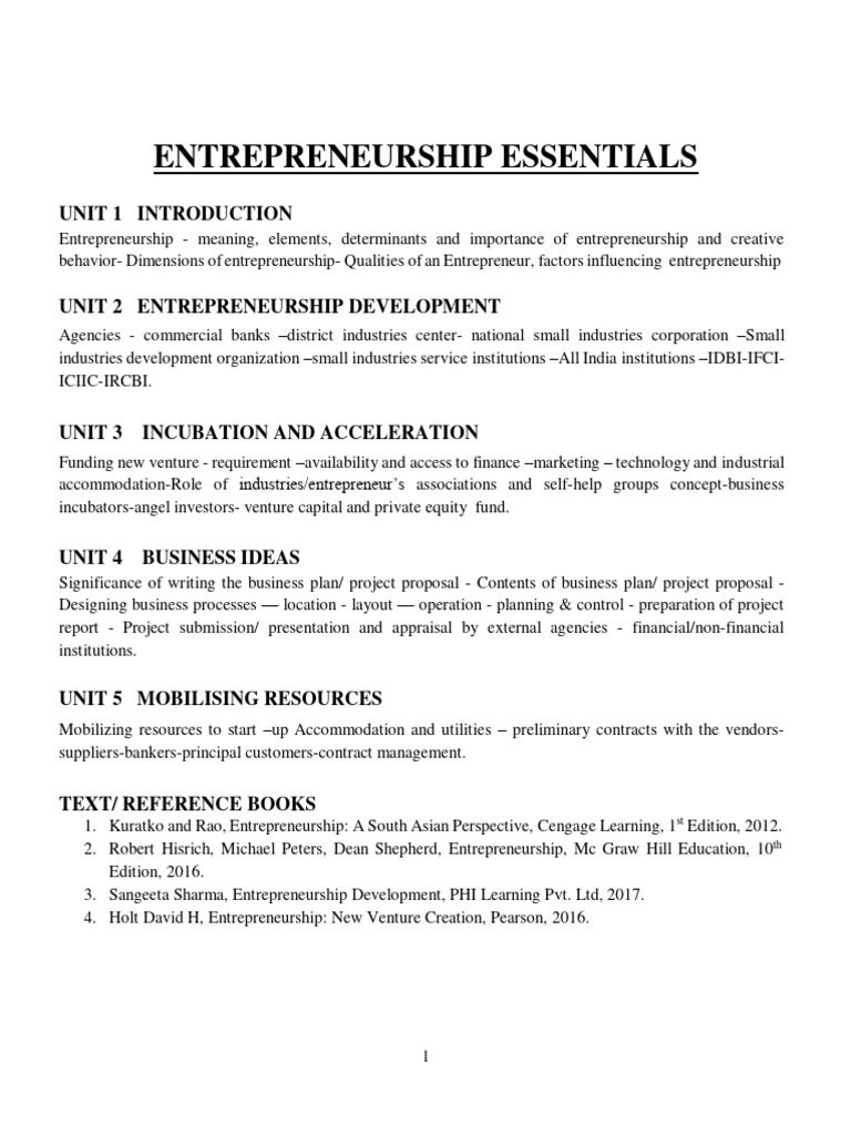 Entrepreneurship Essentials | PDF