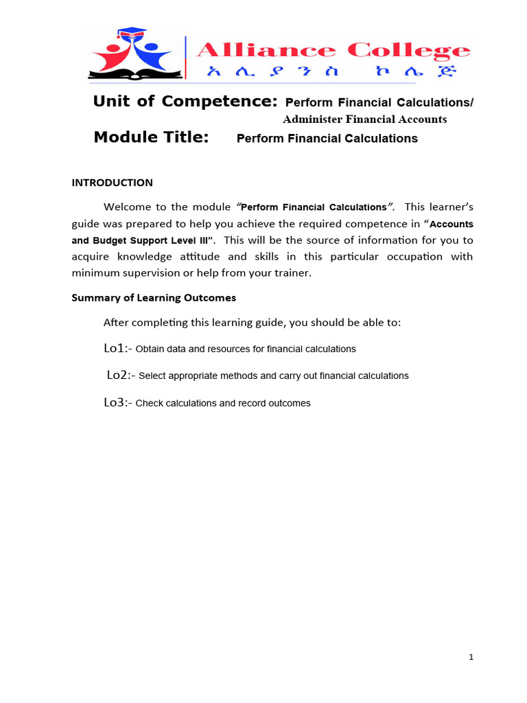Unit of Competence: Module Title | PDF | Interest | Present Value