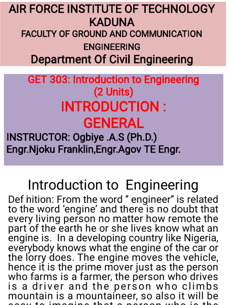 Get 303 2022-2023 Introduction To Engineering | PDF | Engineering | Surveying