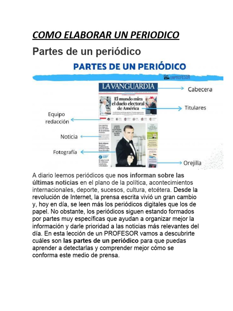 Estructura de un Periódico | PDF | Periódicos | Periodista