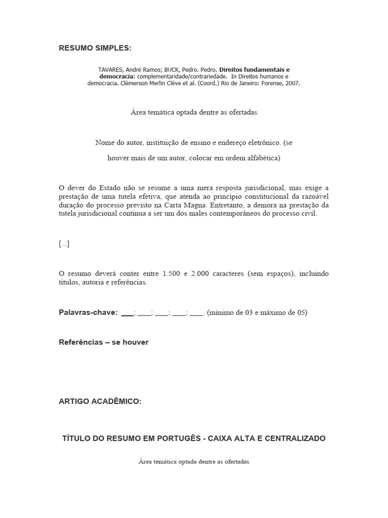 Modelo-Resumo-Academico 1 | PDF