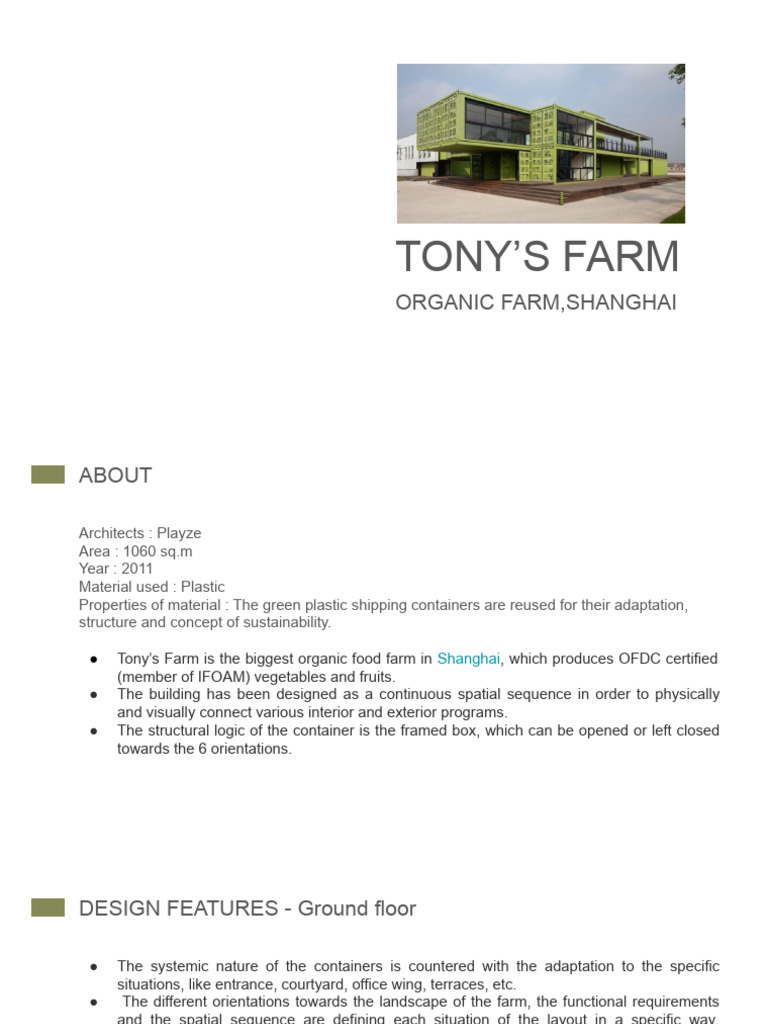 Tony'S Farm | PDF | Building | Green Building
