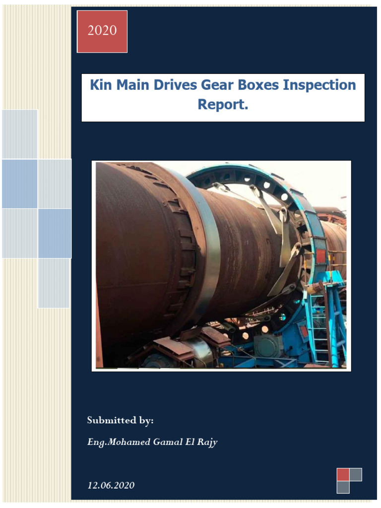 Kiln Main Gear Box Inspection Reports. | PDF | Bearing (Mechanical) | Gear