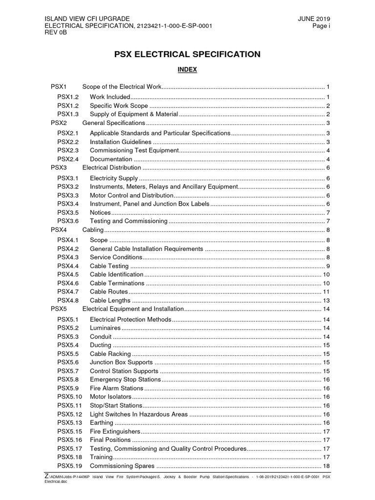 Annexure B - 2123421-1-000-E-SP-0001 PSX Electrical | PDF | Pipe (Fluid ...