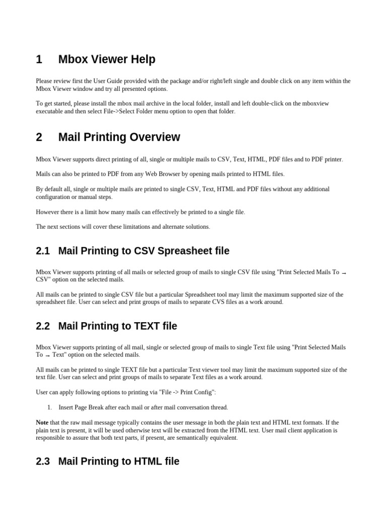 MboxviewerHelp | PDF | Html | World Wide Web