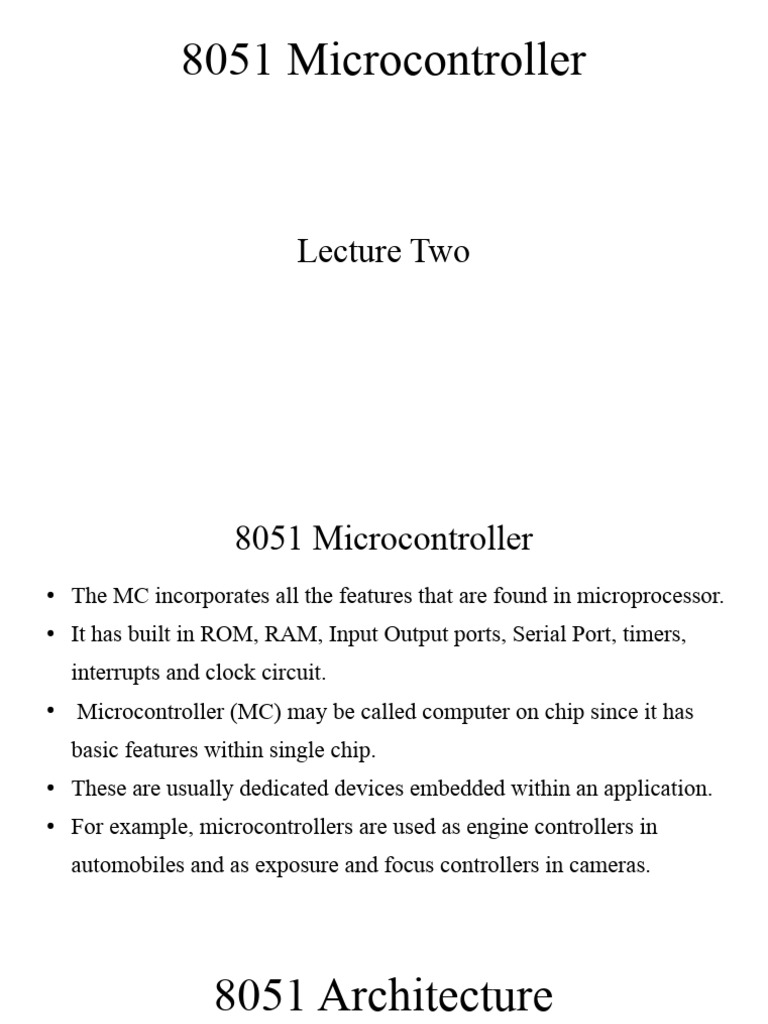 8051 Microcontroller Overview | PDF | Computers