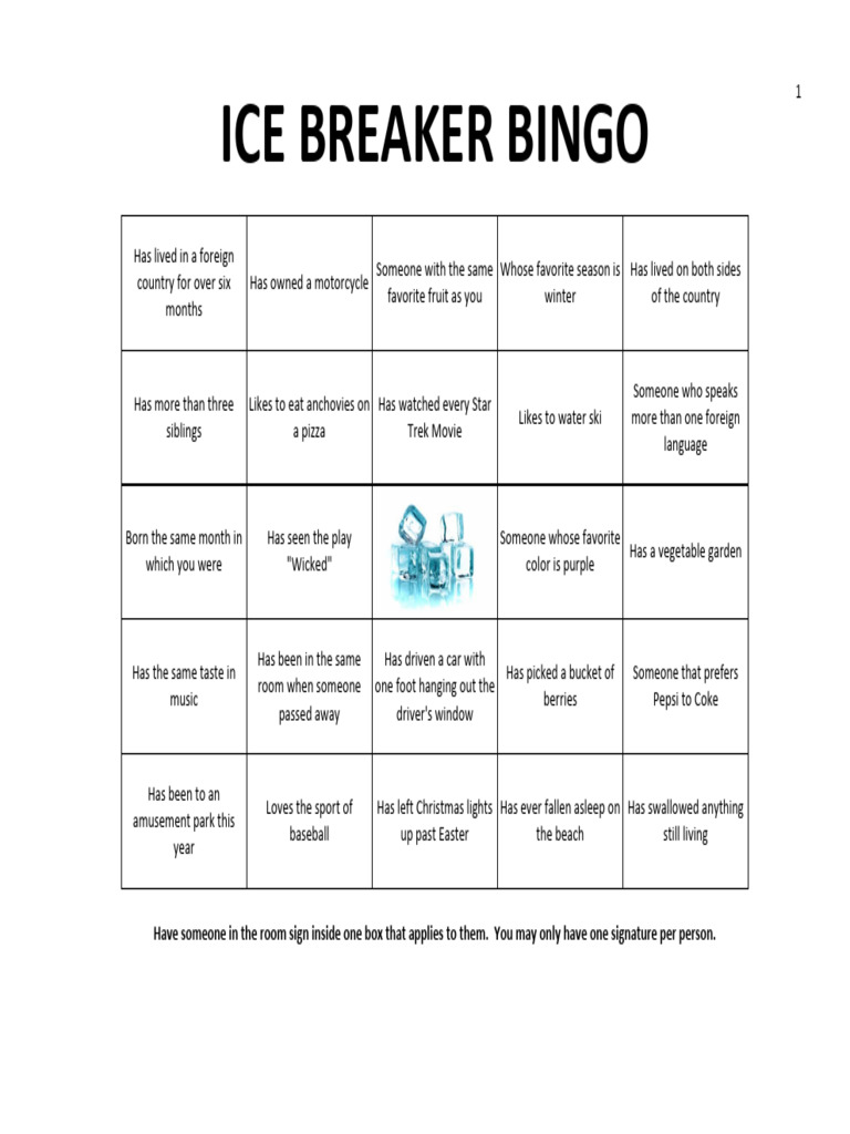 ice breaker bingo | PDF | Coca Cola