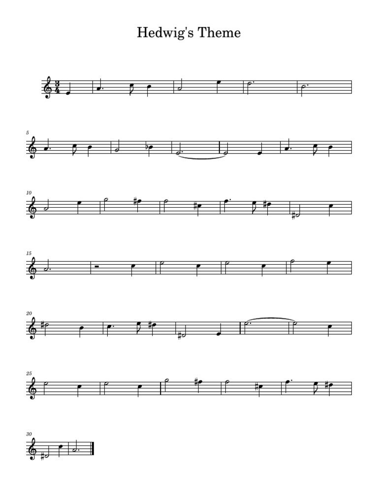Hedwig Theme For Oboe | PDF