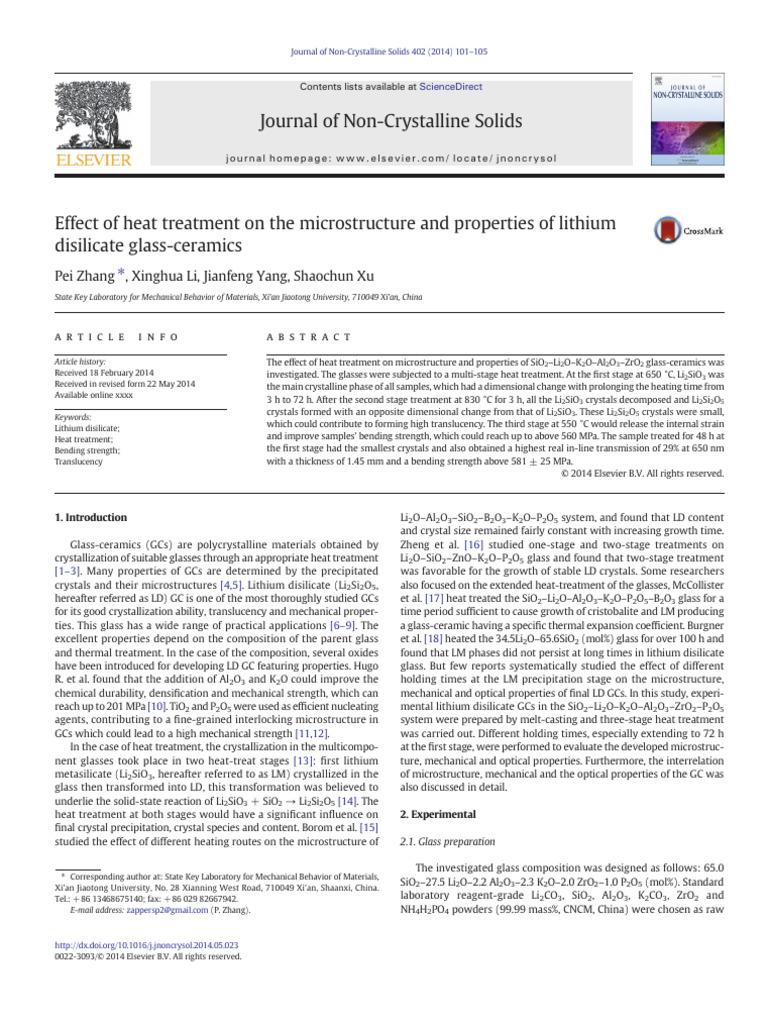 Li 2014 - Effect of Heat Treatment On The Microstructure and Properties of Lithium | PDF ...