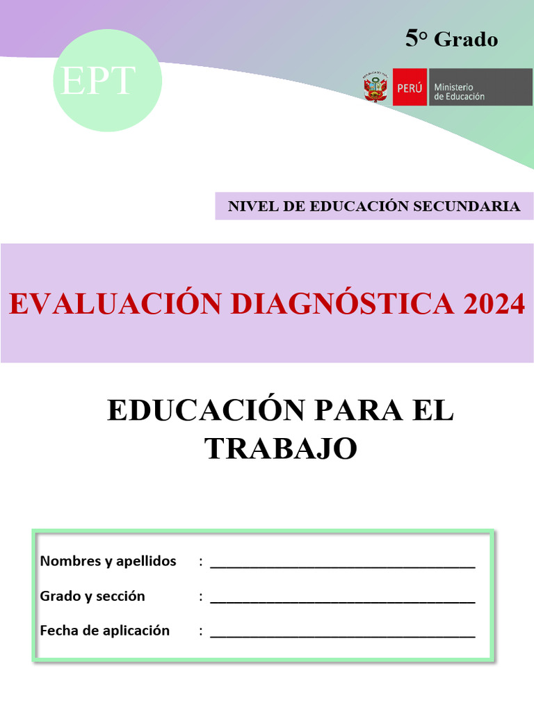 Evaluación Diagnóstica 5° Grado 2024 | PDF | Evaluación | Iniciativa ...