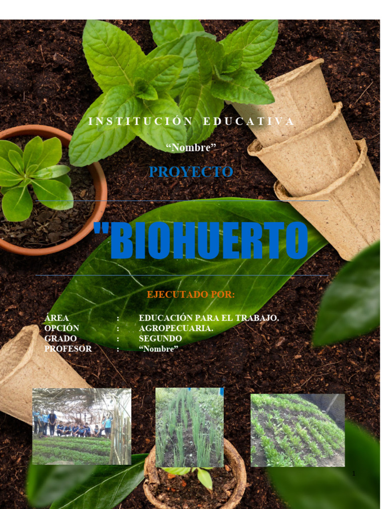 Proyecto Biohuerto Escolar | PDF | Siembra | Maestros