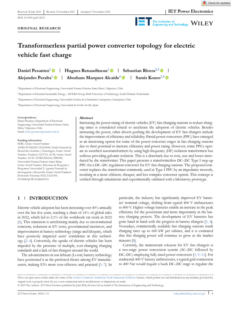 IET Power Electronics - 2023 - Pesantez - Transformerless Partial Power ...