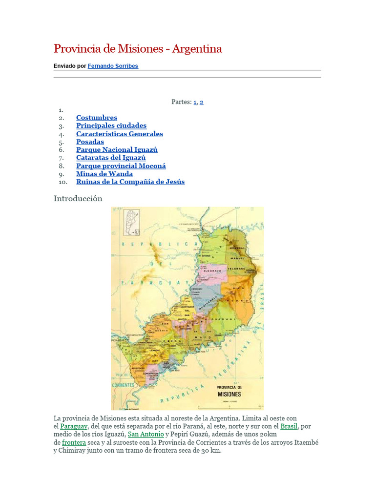 Información sobre la Provincia de Misiones | PDF