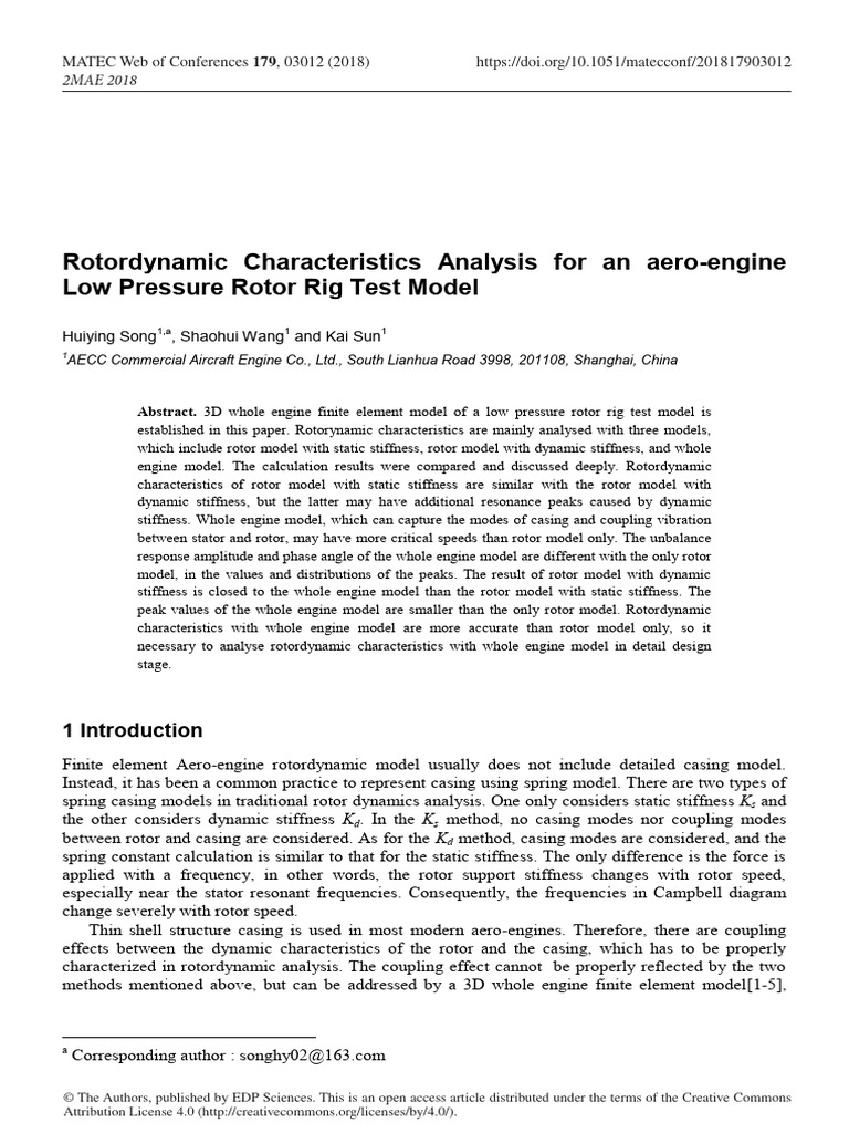 Rotordynamic Characteristics Analysis For An Aero | PDF | Normal Mode ... Rotordynamic Characteristics Analysis For An Aero | PDF | Normal Mode ...