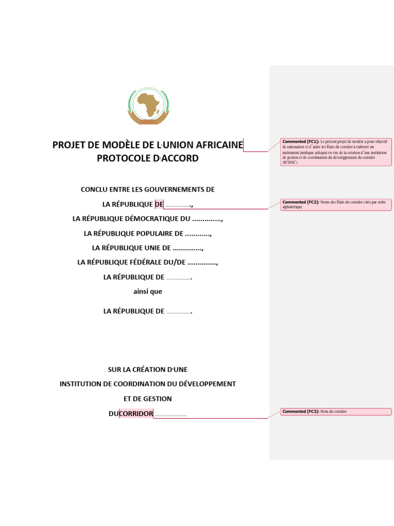 Modèle de protocole d'accord M.O.U. | PDF | Secrétaire | Transport