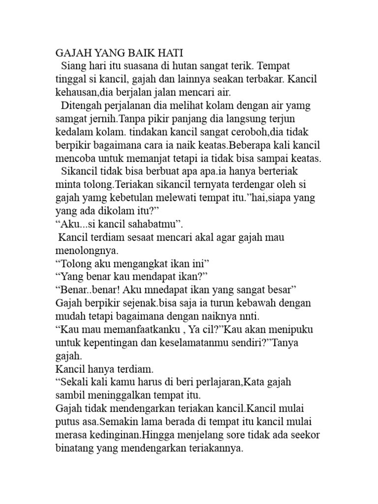 Gajah Yang Baik Hati | PDF