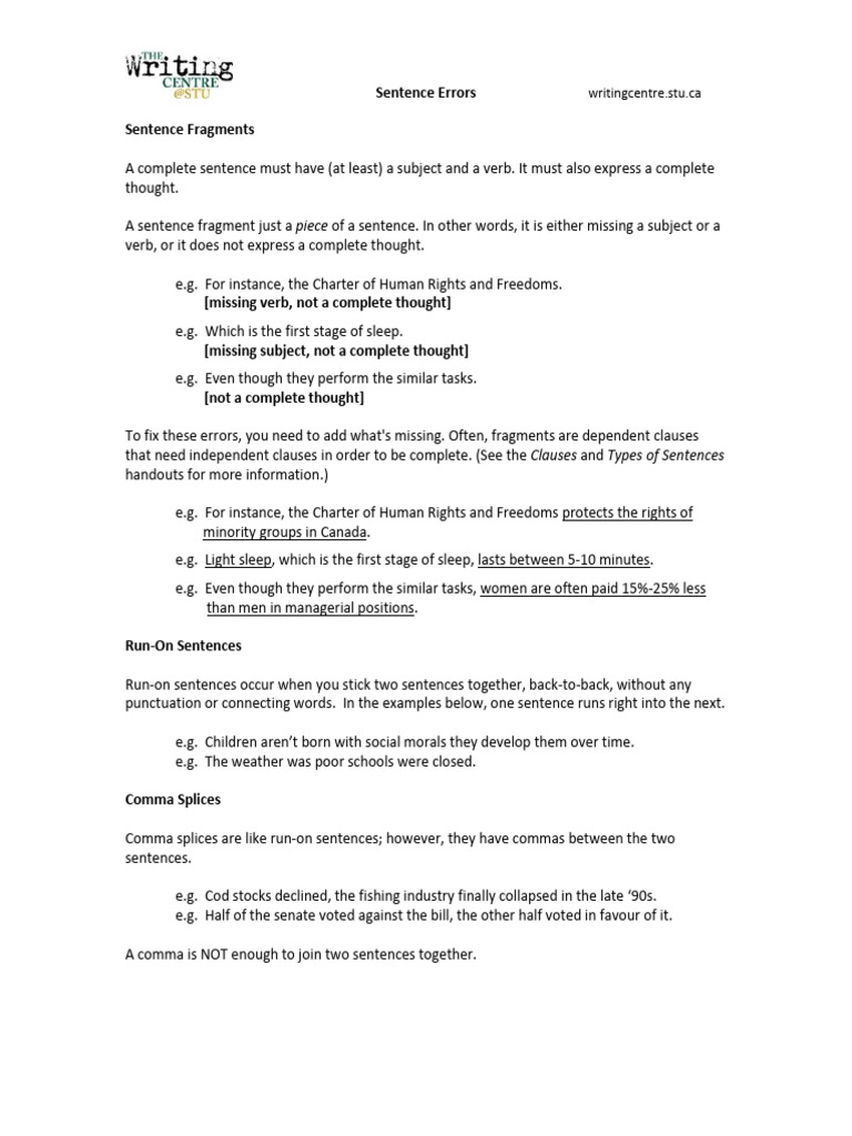 Sentence Errors 1 | PDF | Grammar | Language Mechanics