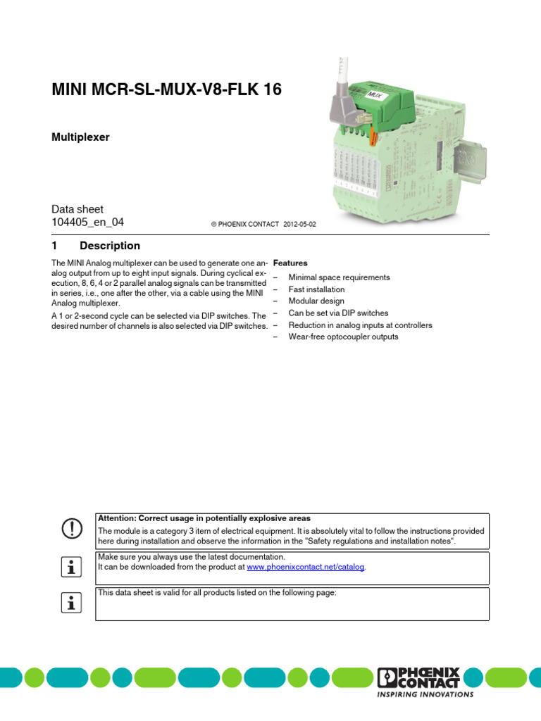 DB en Mini MCR SL Mux v8 FLK 16 104405 en 04 | PDF | Electrical ...