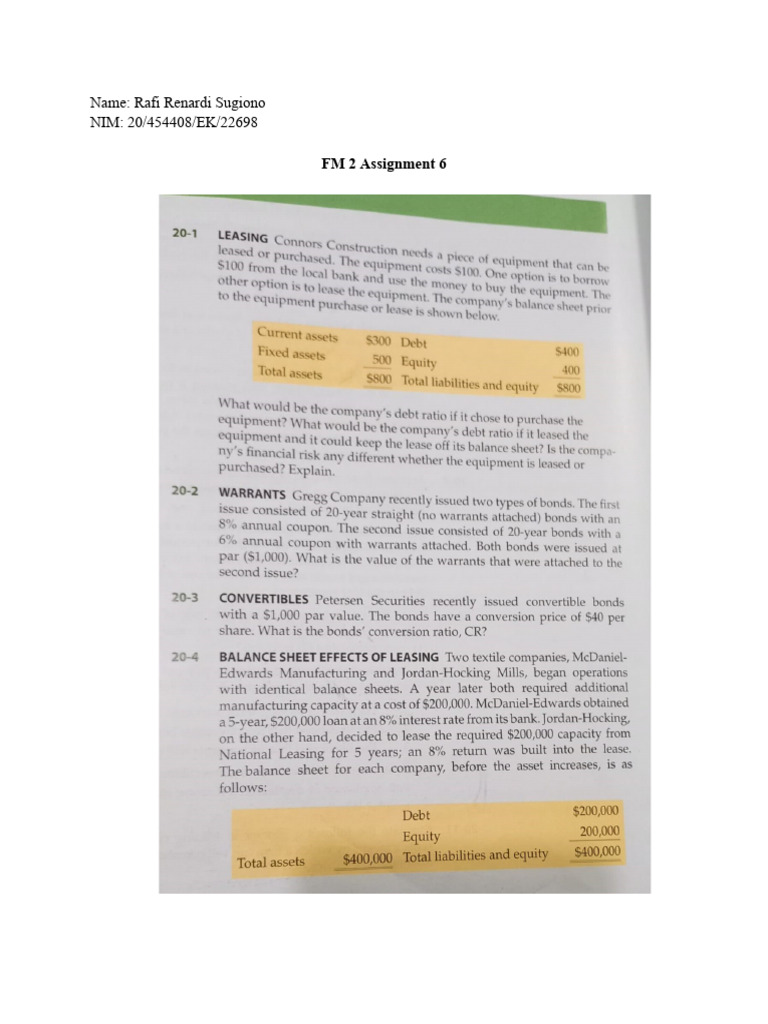 FM 2 Assignment 6 | PDF