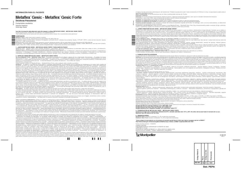 IPP METAFLEX GESIC-METAFLEX GESIC FORTE | PDF | Droga anti-inflamatoria ...