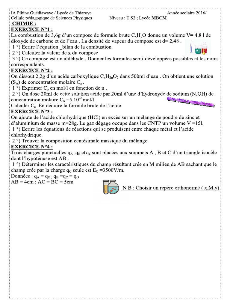 Devoir N 6 1ere S | PDF