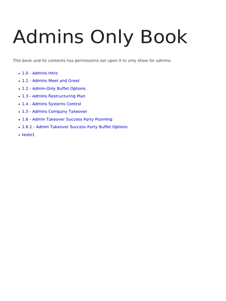 Admins Only Book | PDF