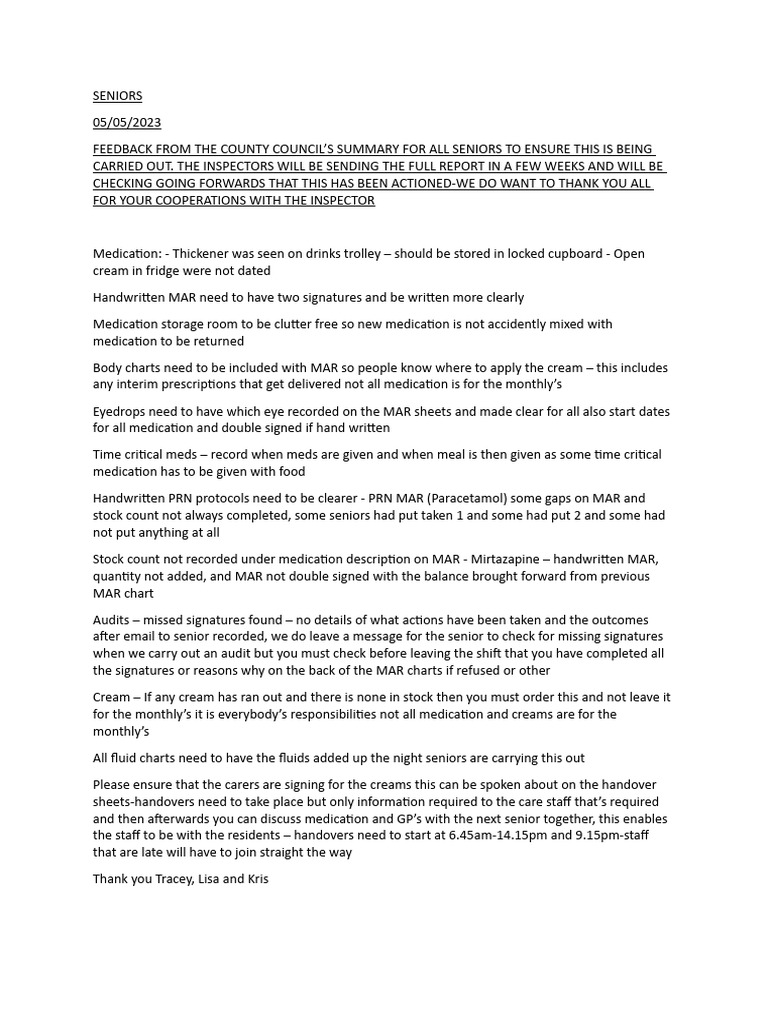 Seniors Letter | PDF