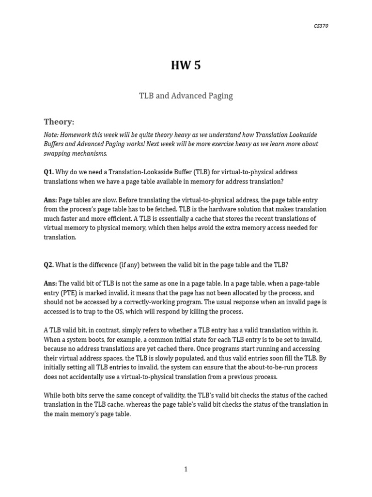 OS HW5 Sol | PDF | Computer Hardware | Computer Science