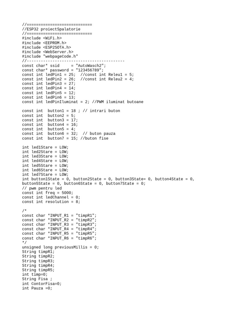 Instalatiespalare OTA Final.v.1.ino | PDF | Computer Programming | C++