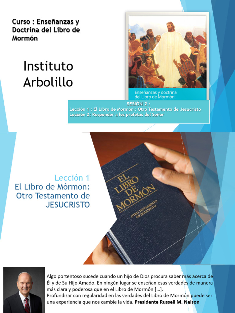 leccion 1 y 2 Enseñanzas y Doctrina Libro de Mormón | PDF | Libro de Mormón | Movimiento Santo ...