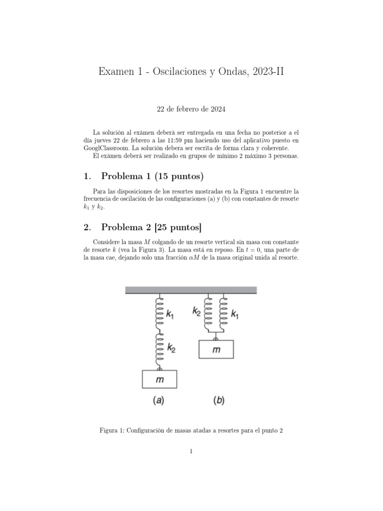 Quiz_1___Oscilaciones_Y_Ondas | PDF | Masa | Oscilación