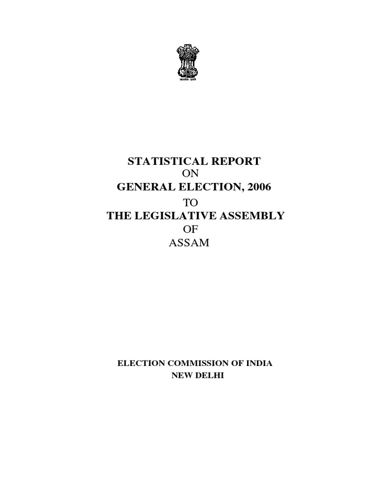 Statistical Report ON TO OF: General Election, 2006 The Legislative ...