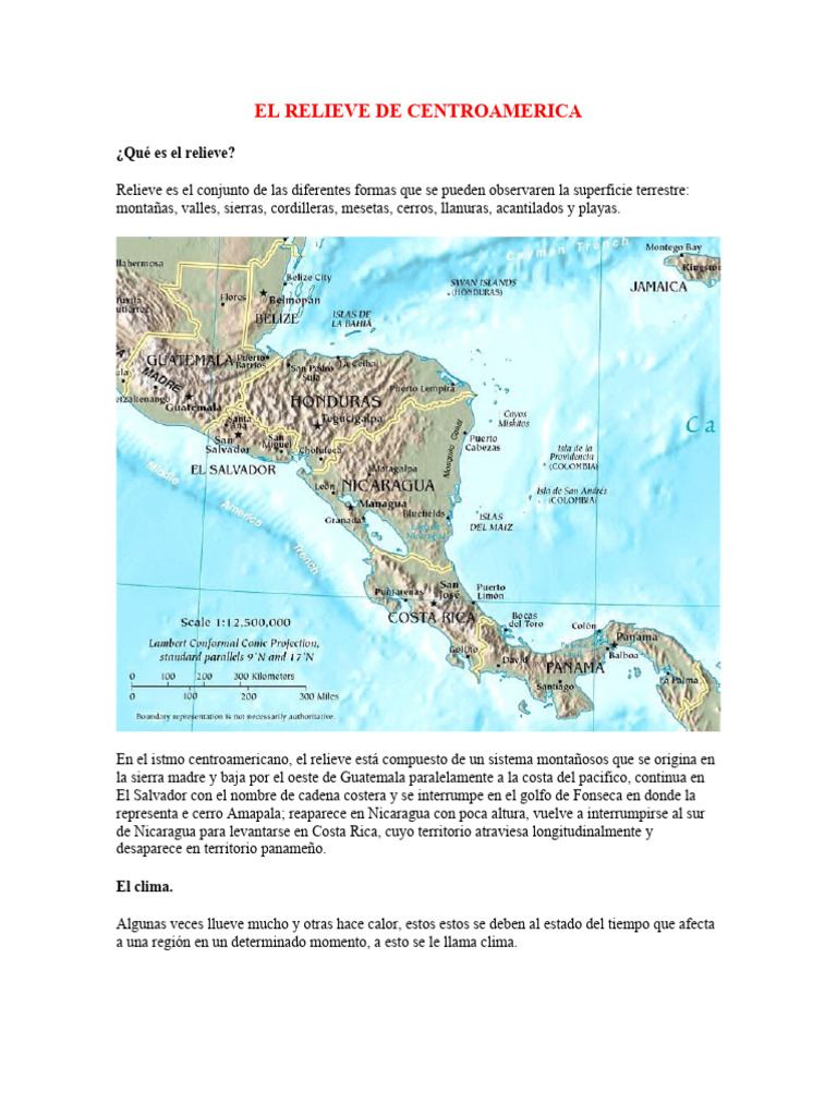 El Relieve de Centroamerica | PDF