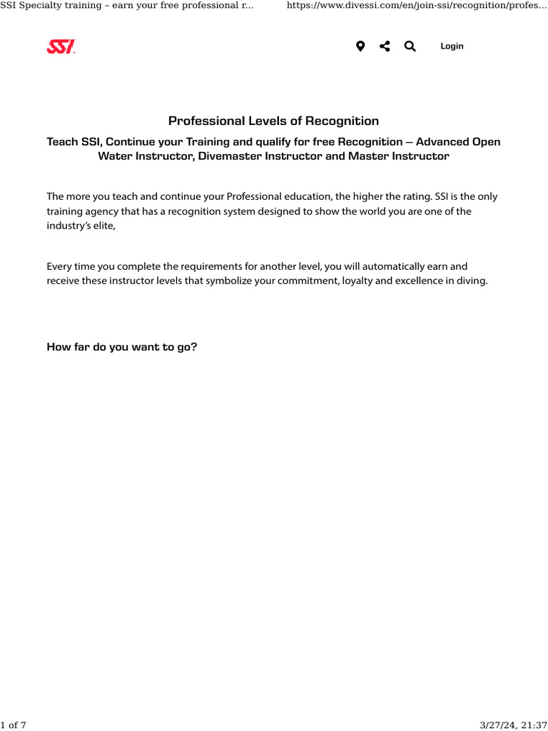 SSI Specialty Training - Earn Your Free Professional Recognitions Now ...